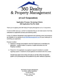Tenant Documents - 360 Realty & Property Management